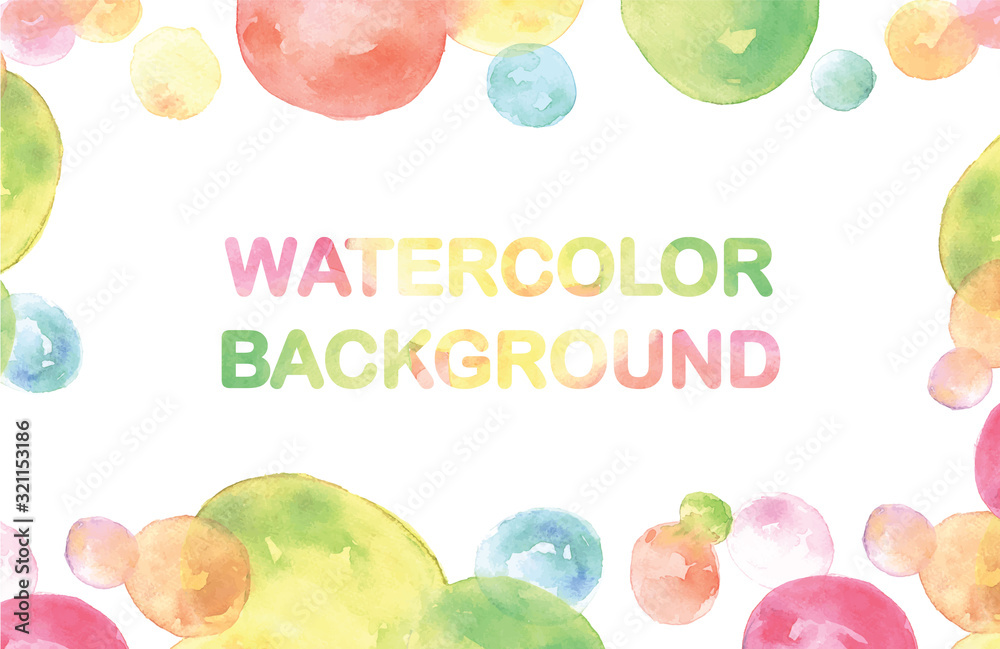 Abstract watercolor vector background frame template. Colorful bubble ...