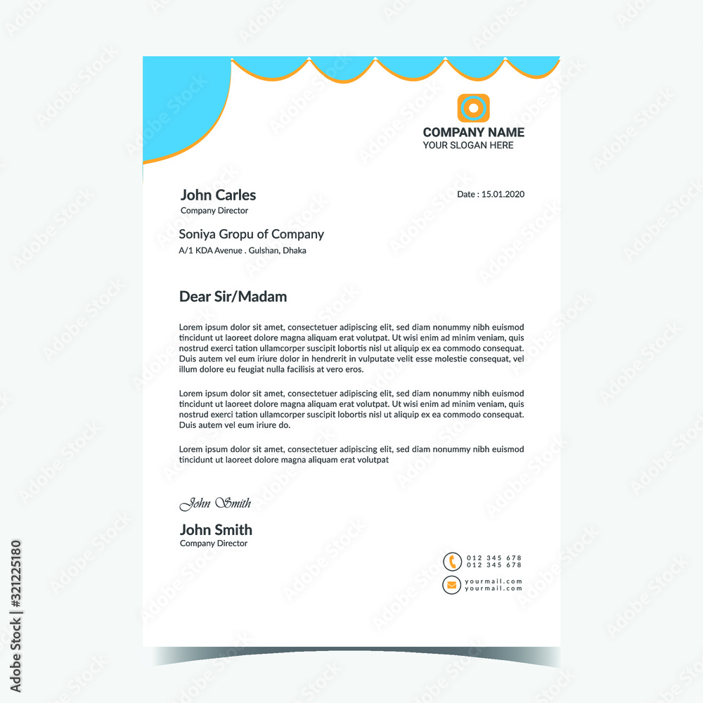 Awesome unique beautiful clean letterhead template a4 size print ready ...