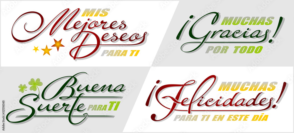 Stock-Vektorgrafik „Handwritten lettering in Spanish language ...