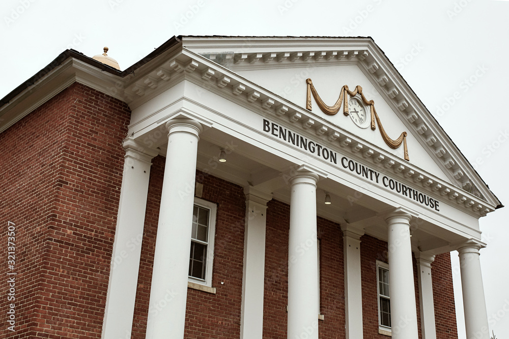 Exterior of Bennington County Courthouse in the New England town of ...