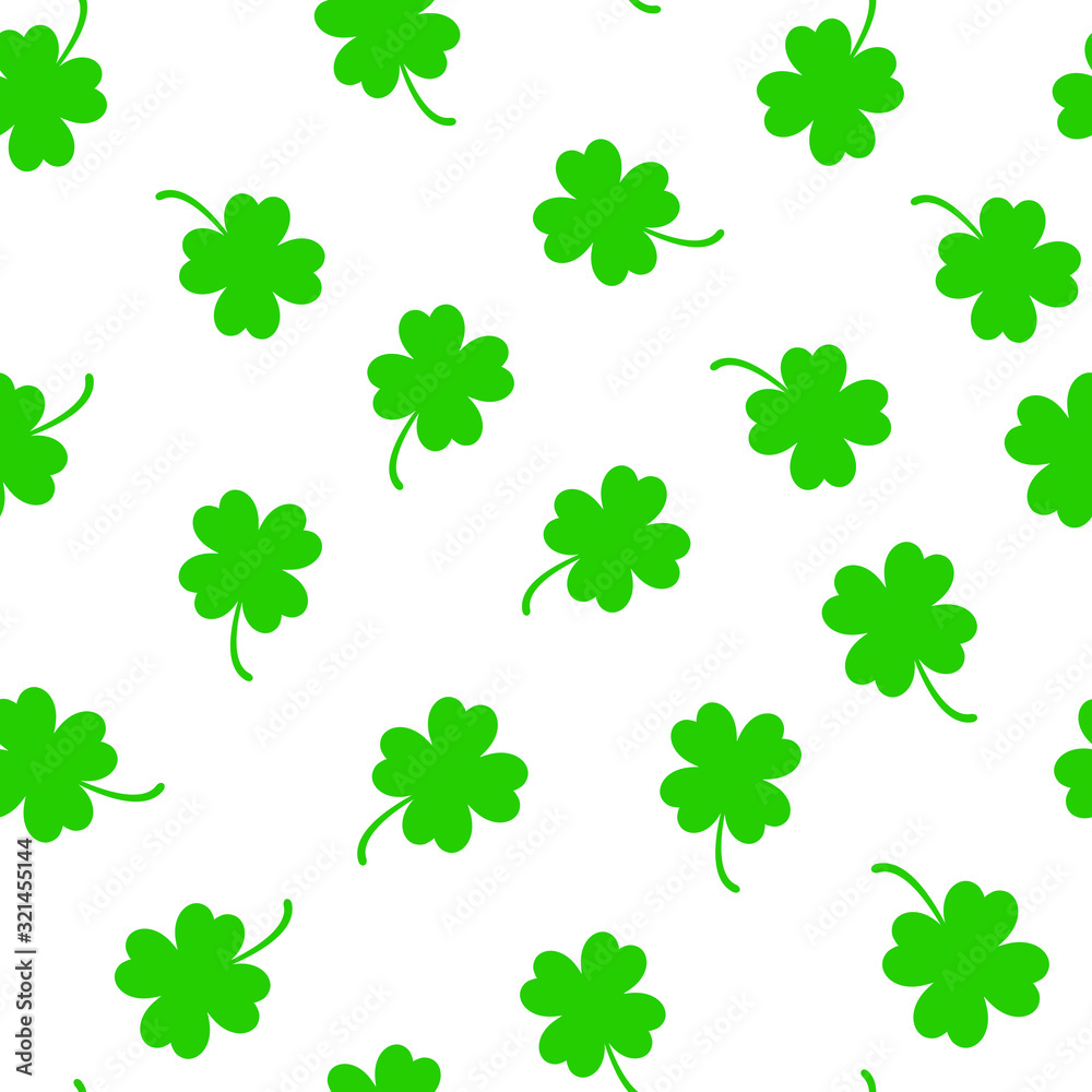 Four leaf clover seamless pattern background. Clover sign symbol ...