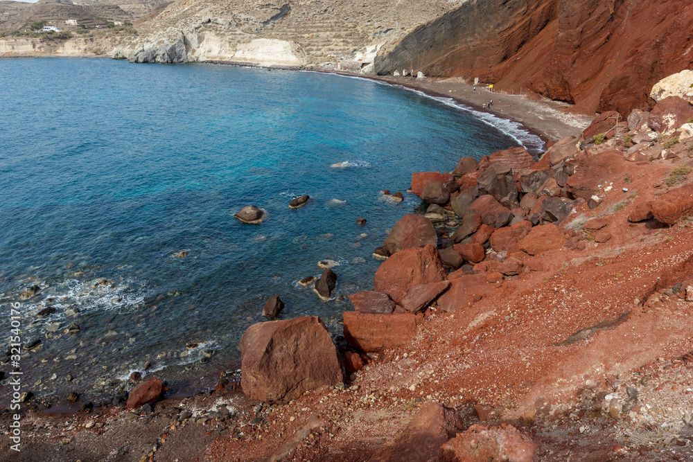red rocks, huge red boulders and red sand on one of the most famous ...
