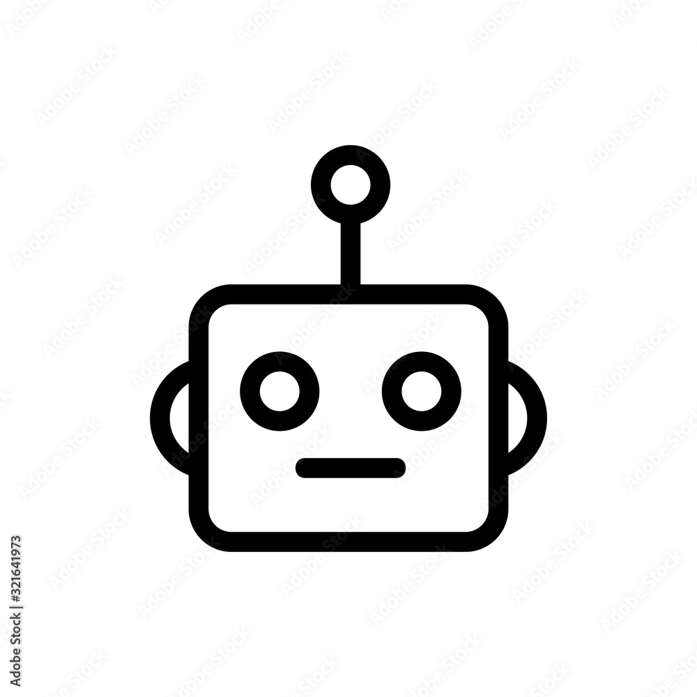 Robot icon vector. Thin line sign. Isolated contour symbol illustration ...