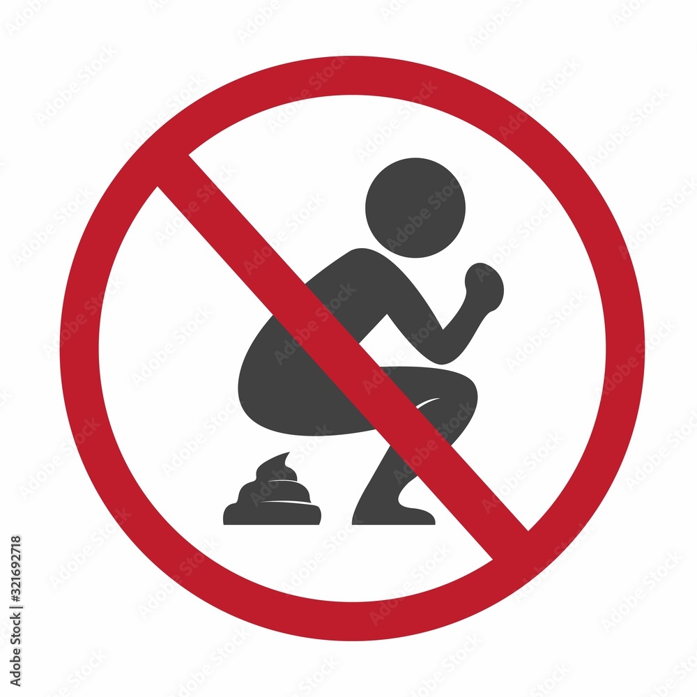 stop open defecation prohibition sign, healthcare and hygiene awareness ...