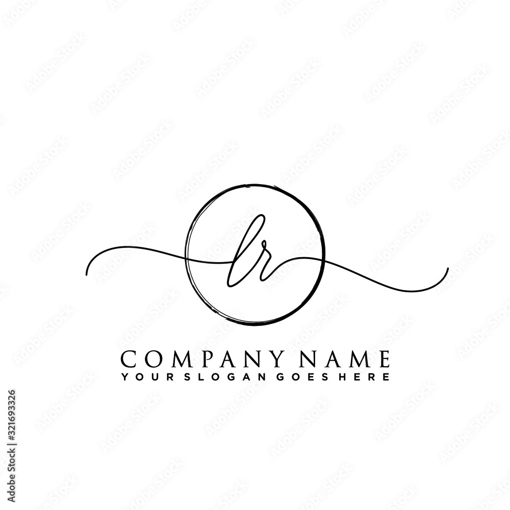 Initial letter LR Signature handwriting Logo Vector Stock Vector ...
