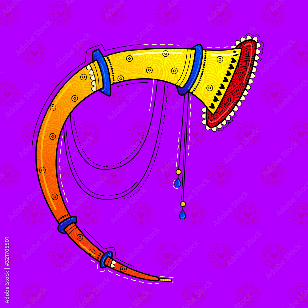 illustration of desi (indian) art style tutari indian musical ...