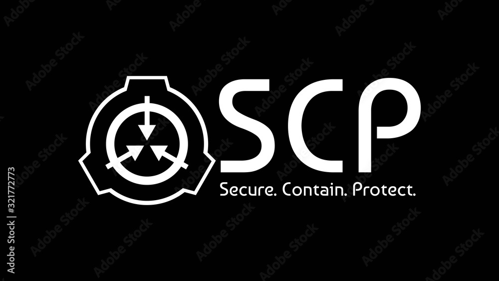 Logotype SCP Foundation. Monochrome icon with inscriptions. Stock ...