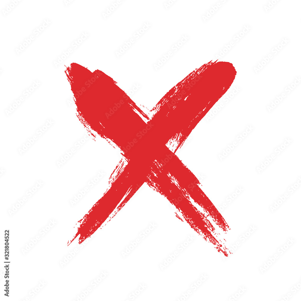X Wrong Sign Brush Stroke Symbol Icon Design Stock Vector | Adobe Stock