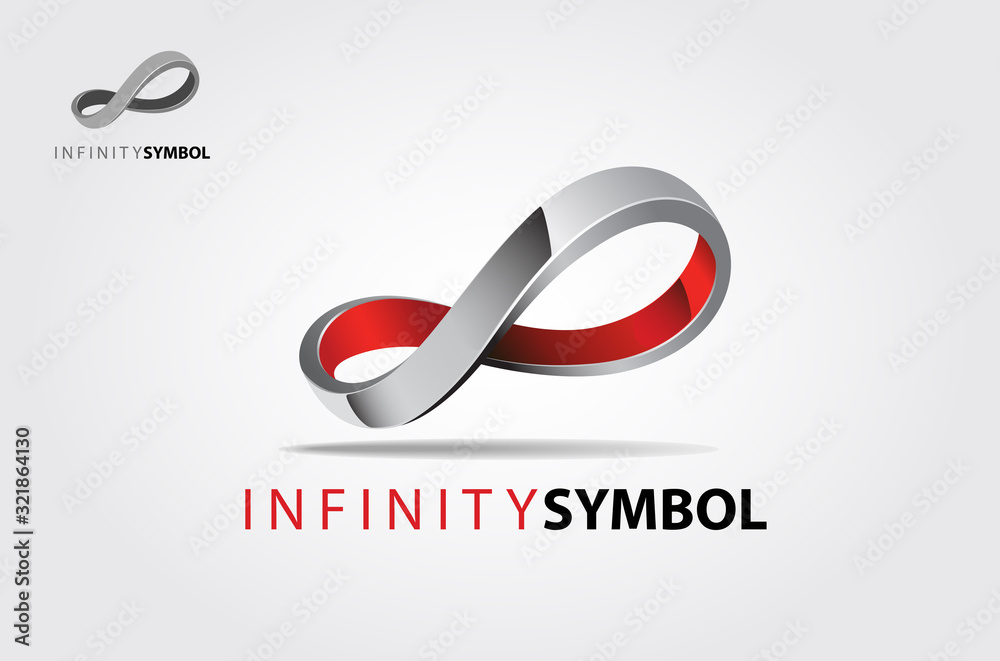 Infinity Vector Logo Template. 3D Vector abstract infinity iron curve ...