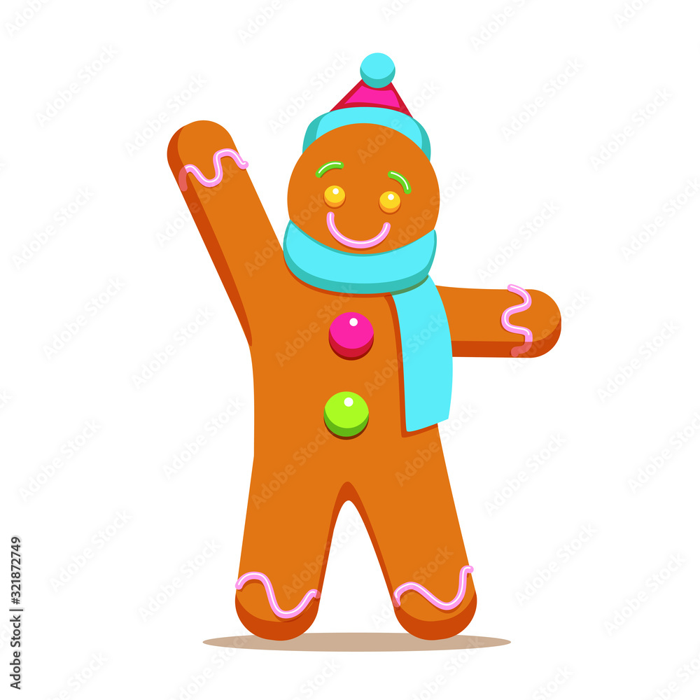 Realistic Detailed 3d Cookies Gingerbread Man. Vector Stock Vector ...