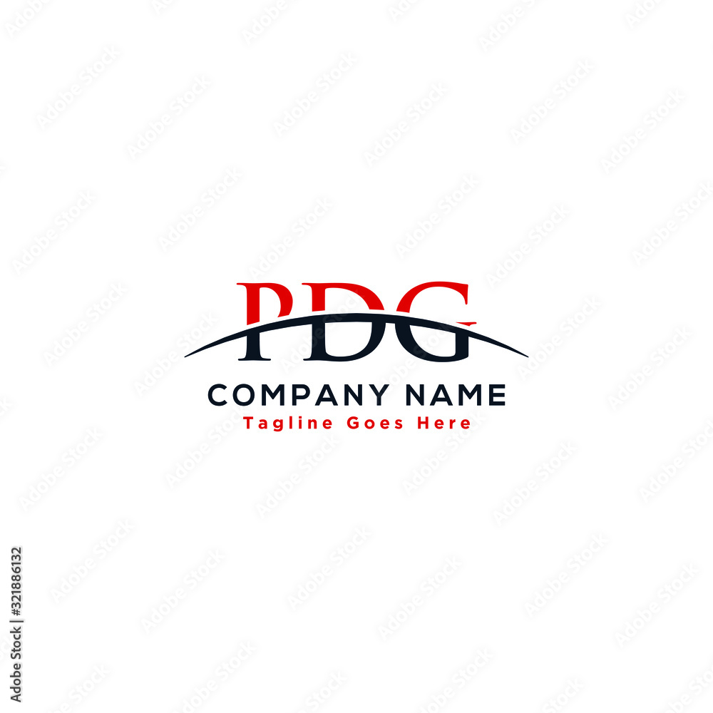 Initial letter PDG, overlapping movement swoosh horizon logo company ...