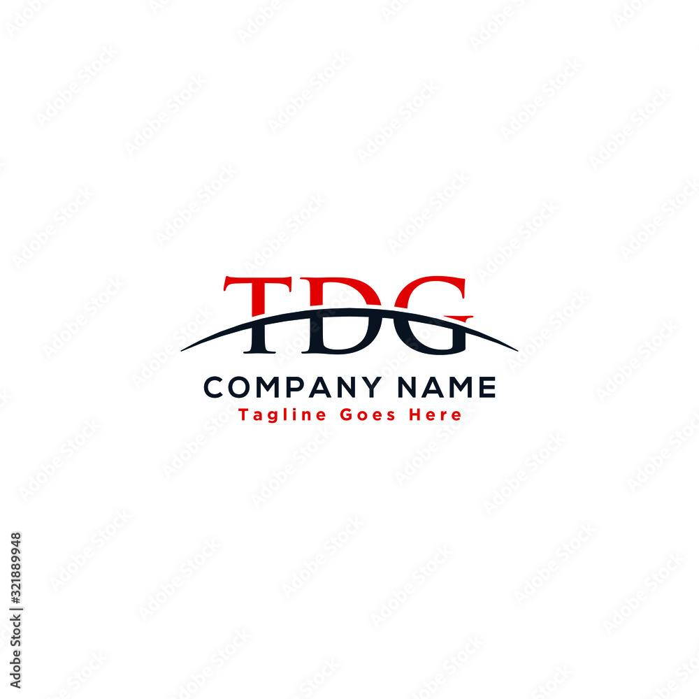 Initial letter TDG, overlapping movement swoosh horizon logo company ...