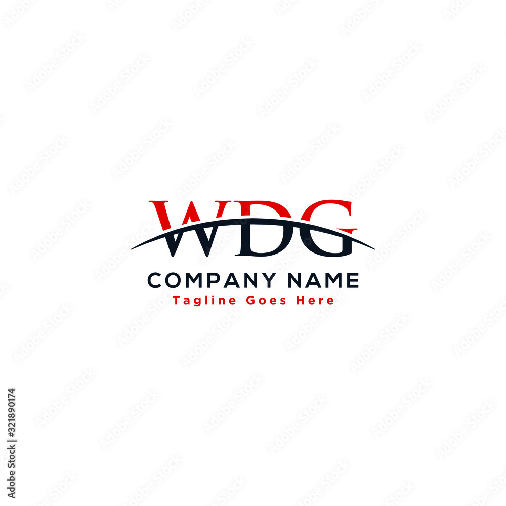 Initial letter WDG, overlapping movement swoosh horizon logo company ...