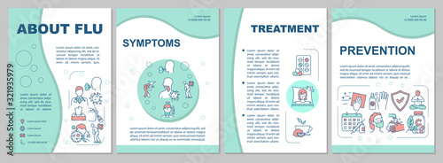 About flu brochure template. Influenza symptoms. Disease awareness ...