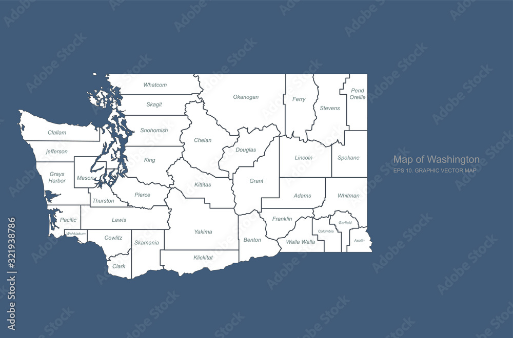 washington map. vector line of america map. united states map. usa. us ...