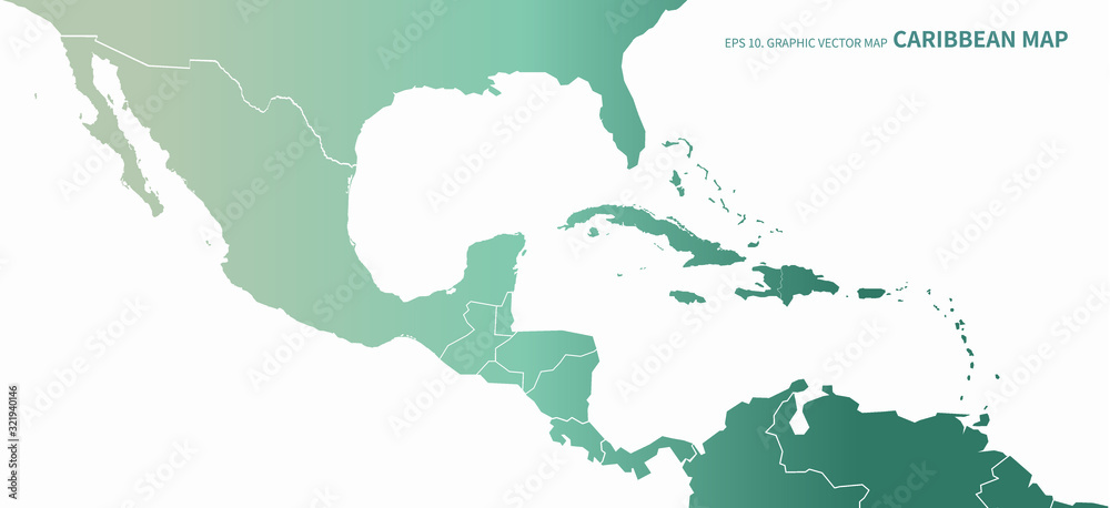 graphic vector of caribbean countries map. central america countries ...