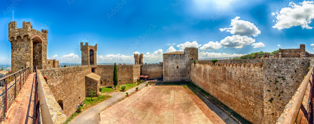 Medieval italian fortress, iconic landmark in Montalcino, Tuscany ...