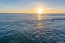 Yellow Sunset With Boats Free Stock Photo - Public Domain Pictures
