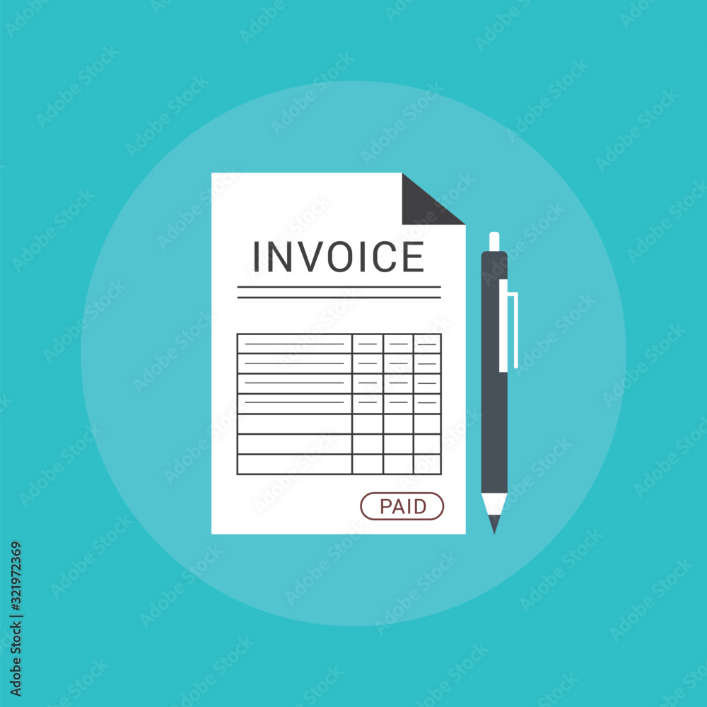 Paid invoice document Stock Vector | Adobe Stock