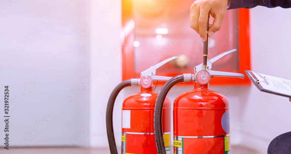 Engineer checking Industrial fire control system,Fire Alarm controller ...