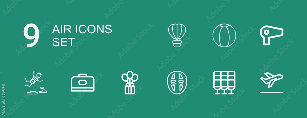 Editable 9 air icons for web and mobile Stock Vector | Adobe Stock