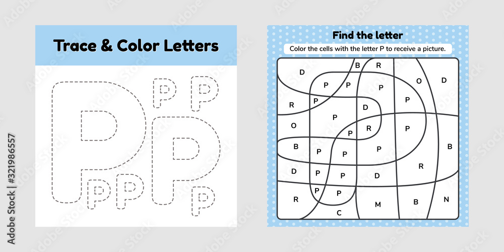 Coloring book letter for kids. Worksheet for preschool, kindergarten ...