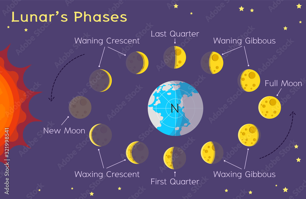 Lunar’s Phases - Astronomy for kids - What Causes Phases of the Moon ...