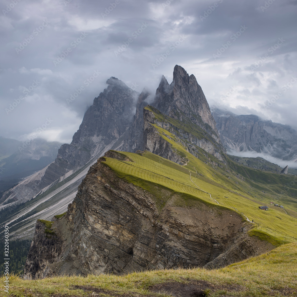 Seceda mountain in the Italian Dolomites. Stock Photo | Adobe Stock