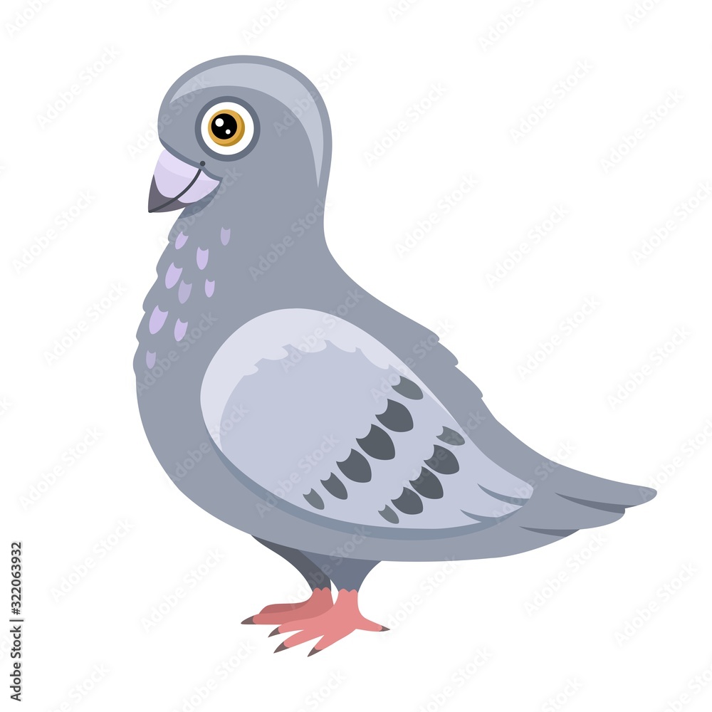 Smiling pigeon cartoon vector illustration Stock Vector | Adobe Stock