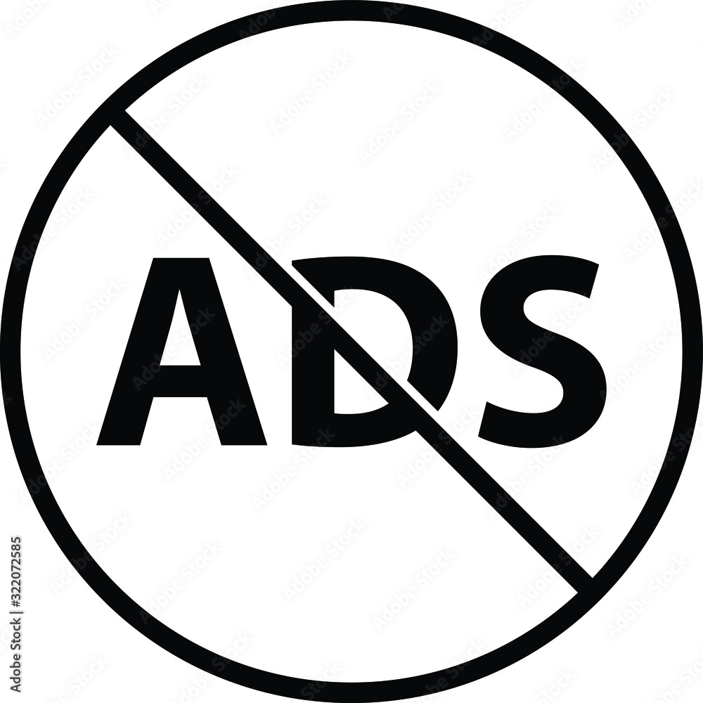 No ADS, vector illustration Stock Vector | Adobe Stock