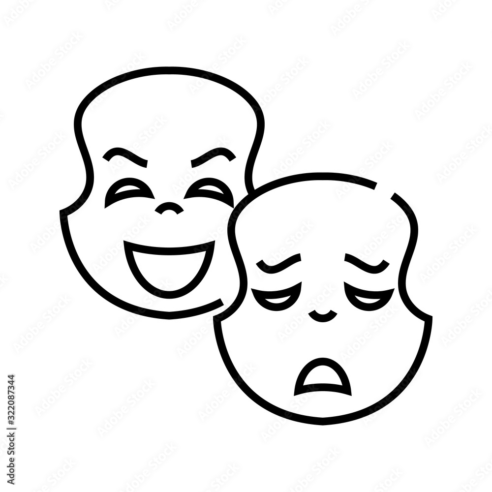 Acting lesson line icon. Acting lesson concept outline vector, symbol ...
