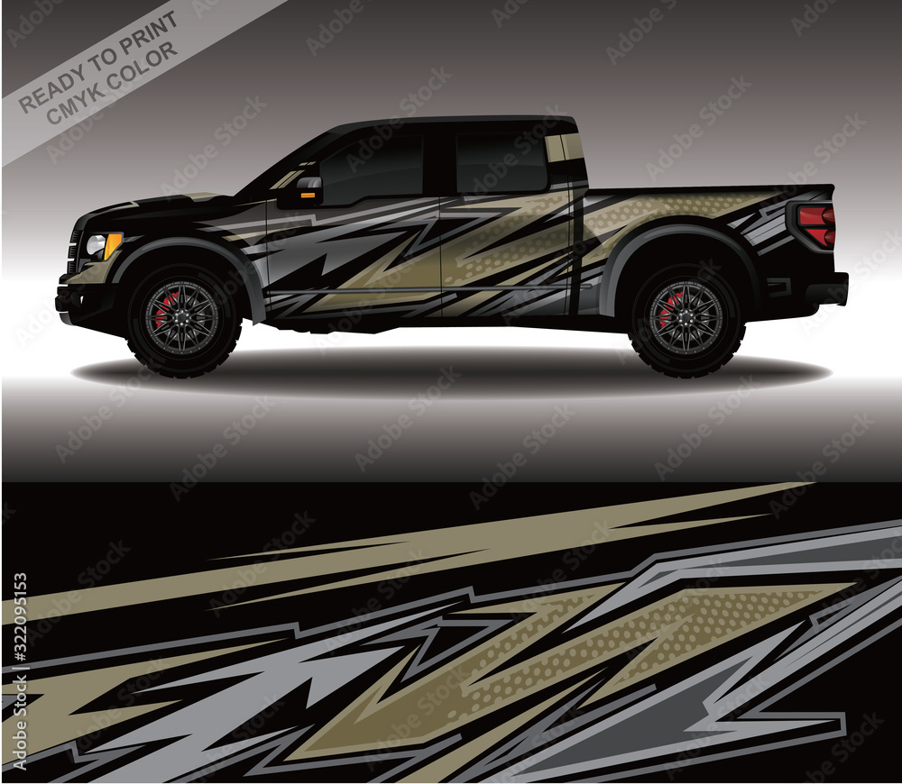 Car wrap decal design vector, custom livery race rally car vehicle ...