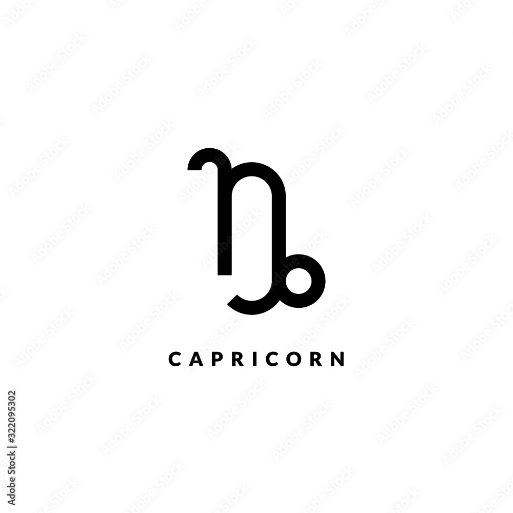 Zodiac capricorn line sign. Astrology icon isolated on white background ...