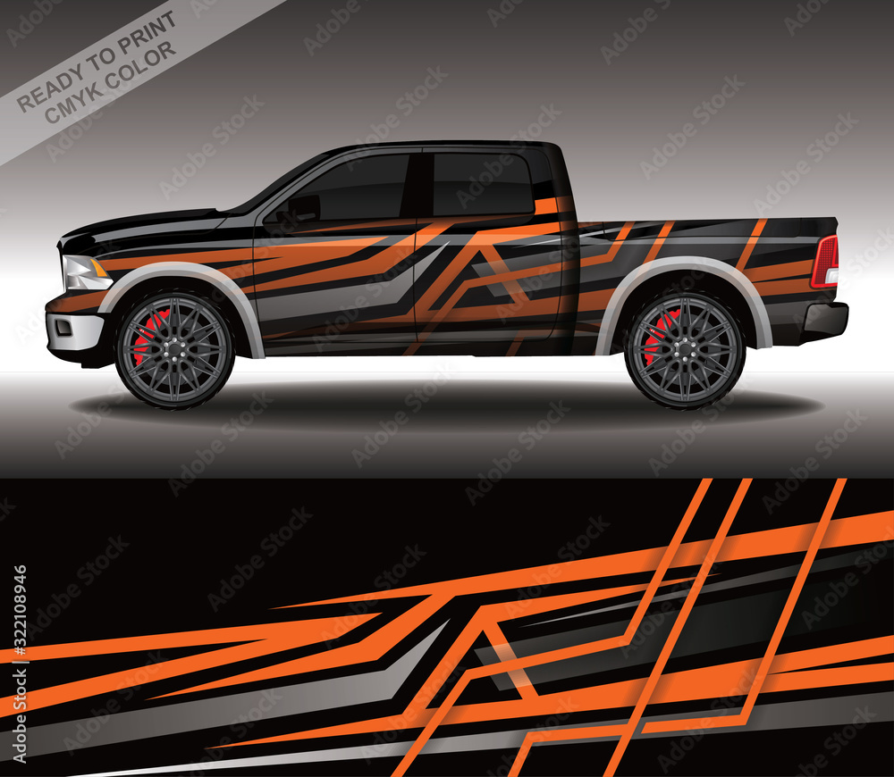 Car wrap decal design vector, custom livery race rally car vehicle ...