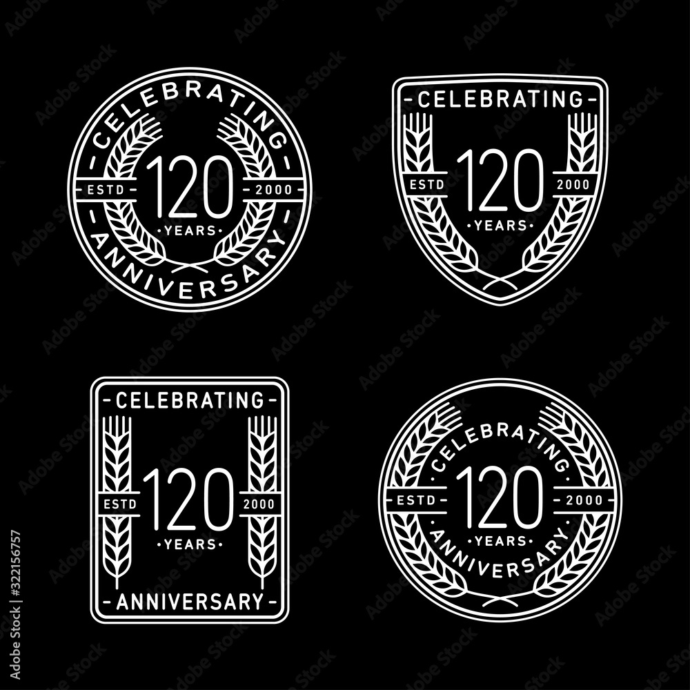 120 years anniversary celebration logotype. 120th anniversary logo ...