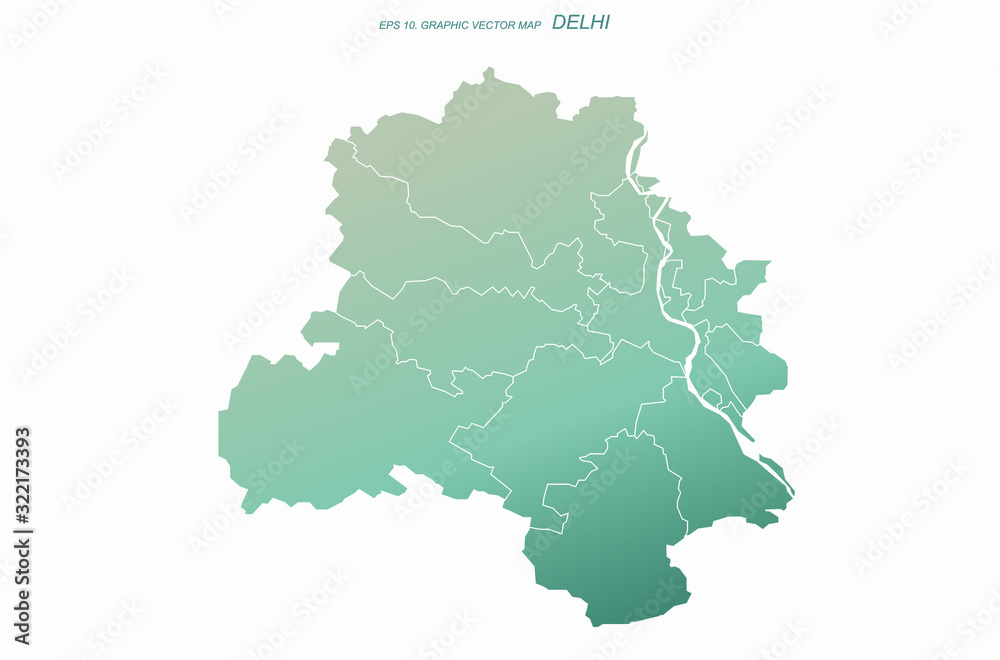 graphic vector map of delhi. map of india in asia. india map. 素材庫向量圖 ...