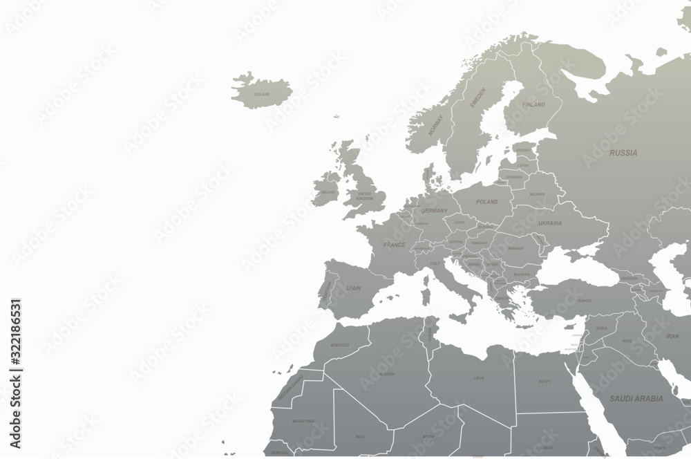 european map. countries vector of europe map. world map. eu map ...