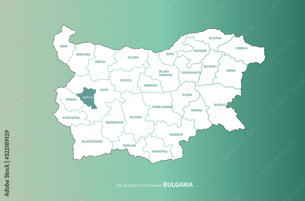 bulgaria map. graphic vector map of bulgaria in europe country ...