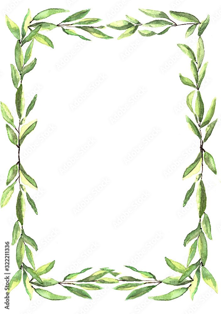 Frame olive Leaves. Olive tree border. Vector element. EPS10.. Element ...