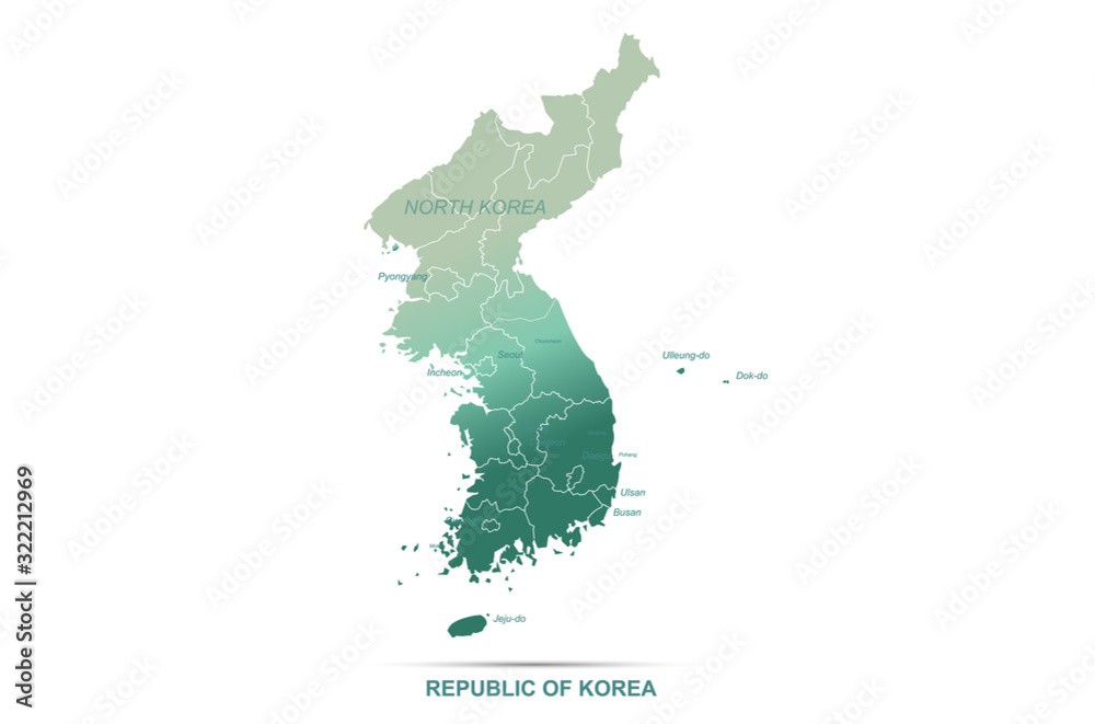 Vector de Stock korea map. south korea vector map. simple infographic ...