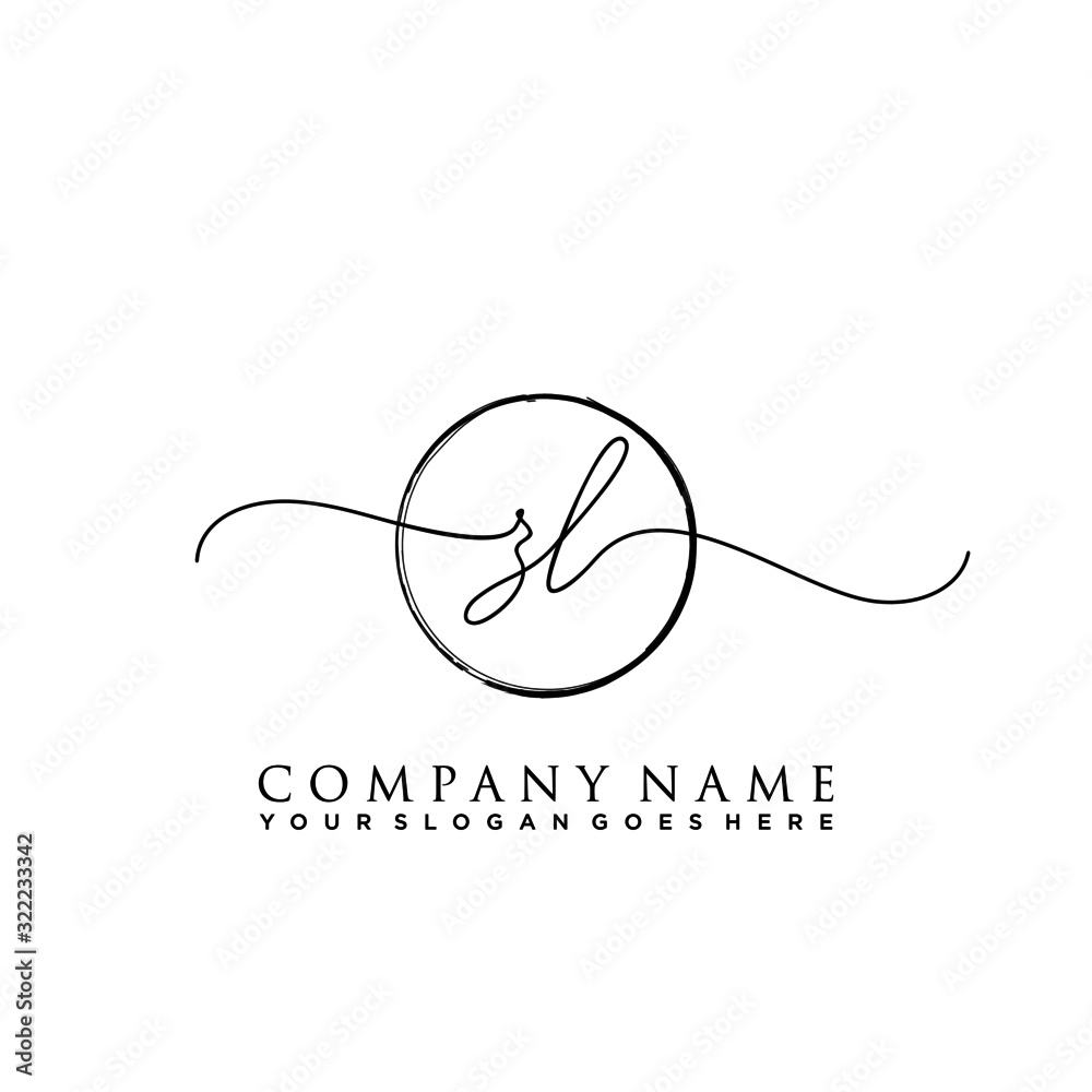 Initial letter ZL Signature handwriting Logo Vector Stock Vector ...