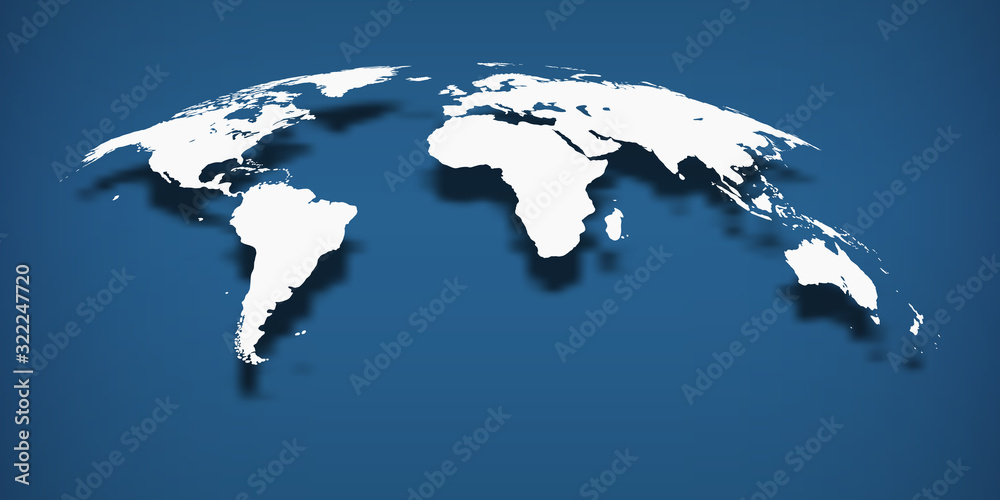 World map on classic blue background. Stock Illustration | Adobe Stock
