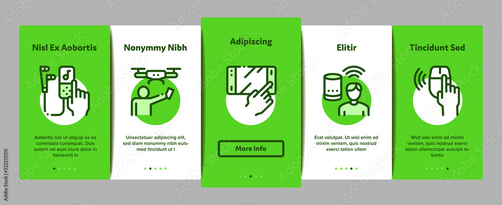 Gadget And Device Onboarding Mobile App Page Screen Vector. Smartphone ...