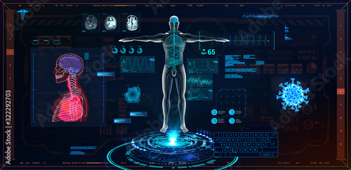 Medical infographic HUD. Health and healthcare and structure of human ...