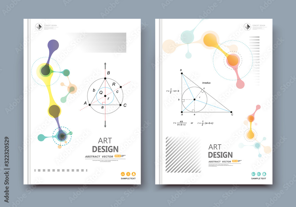 Abstract composition. Math science text frame surface. A4 brochure ...