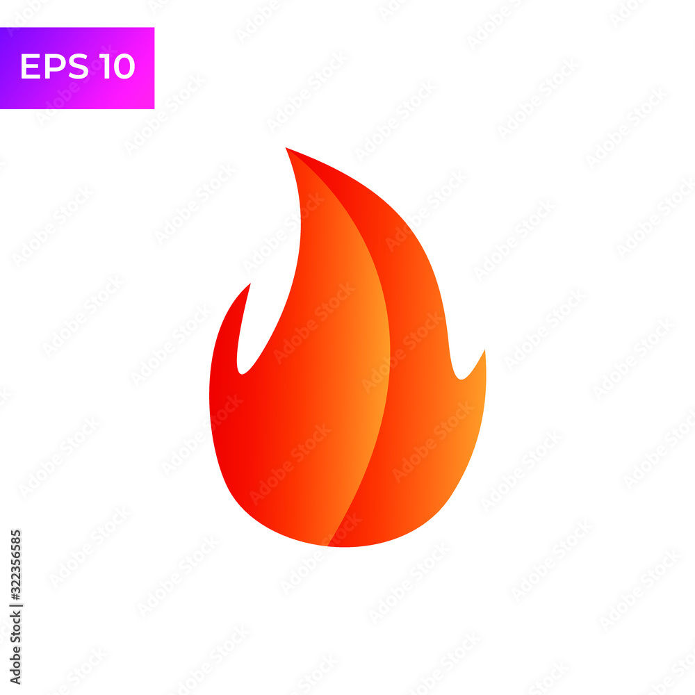 Fire flames icon template color editable. Fire flames symbol logo ...