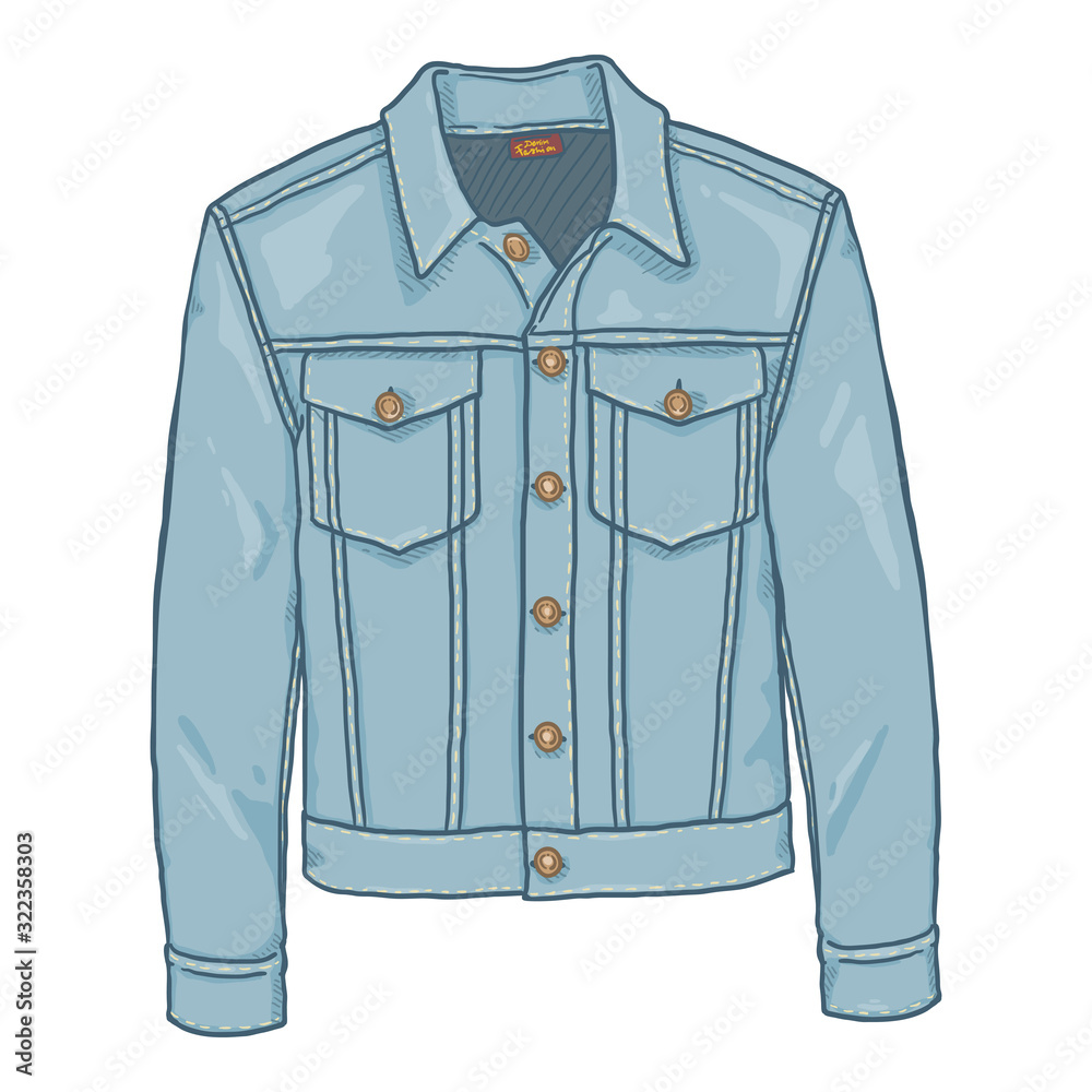 Vector Cartoon Classic Denim Jacket Stock Vector | Adobe Stock