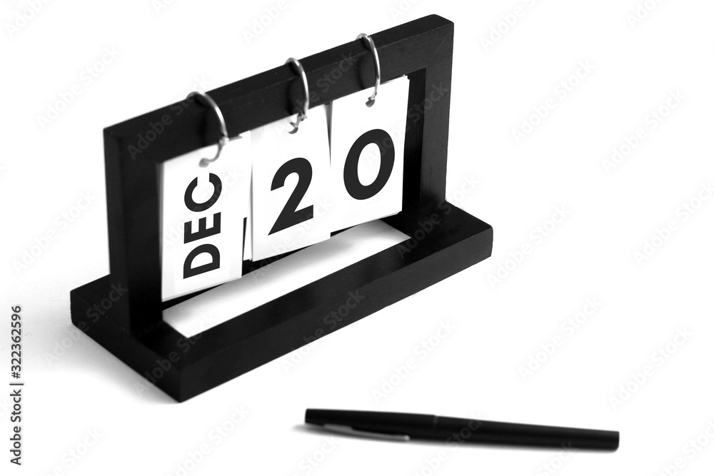 December 20th calendar icon. Day 20 of month. Office background. Stock ...