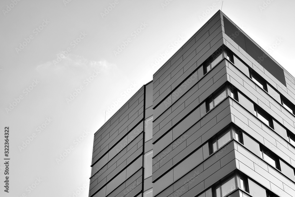 Abstract modern architecture with high contrast black and white tone ...
