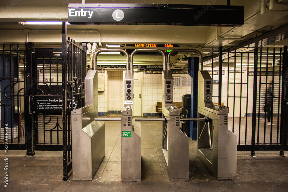 new york, usa. 19th august, 2016: inside an entrance of nyc subway ...